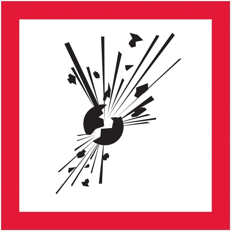 2 x 2" Pictogram - Exploding Bomb Labels