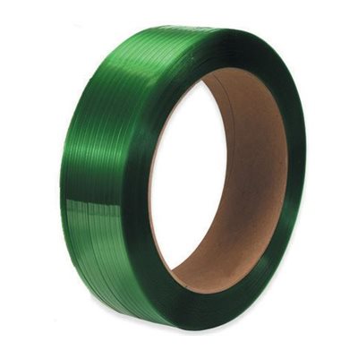 Polyester Strap 5/8" .035 Green 16x6 Core 1400# 4200' Waxed