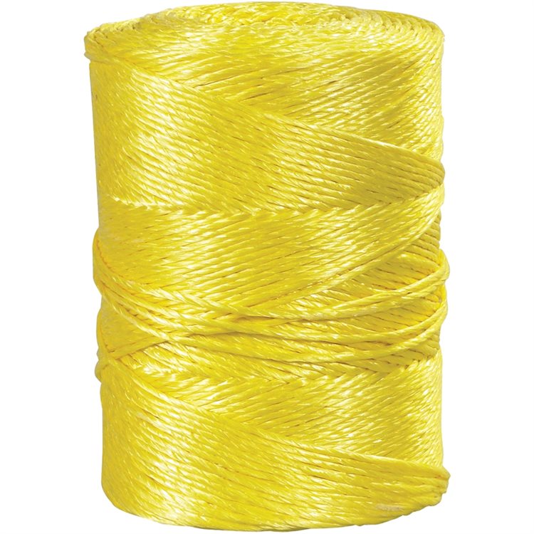 1/4", 1,150 lb, Yellow Twisted Polypropylene Rope